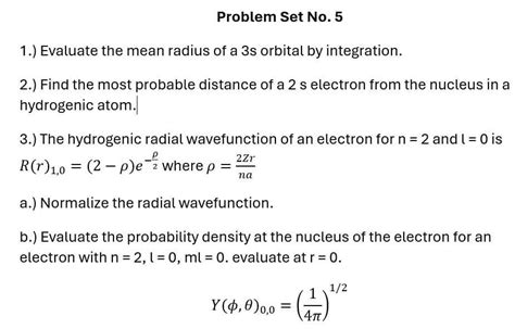 Solved Problem Set No 5 1 ﻿evaluate The Mean Radius Of A