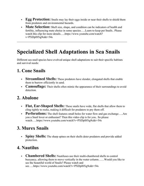 How Do Sea Snails Use Their Shells Isit For Protection From Predators