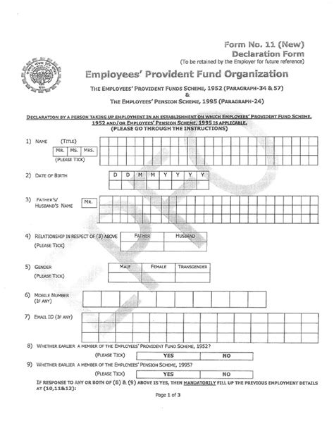 Epf Form 11 New Pdf