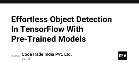 Effortless Object Detection In TensorFlow With Pre Trained Models DEV Community
