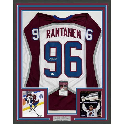 Framed Autographedsigned Mikko Rantanen 35x39 Colorado White Hockey