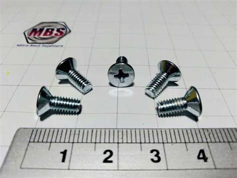 10 Pcs Baut Jf M4 X 10 Galvanis Sekrup Skrup Jf M4 X 10 Panjang 1 Cm Kunci Obeng Plus