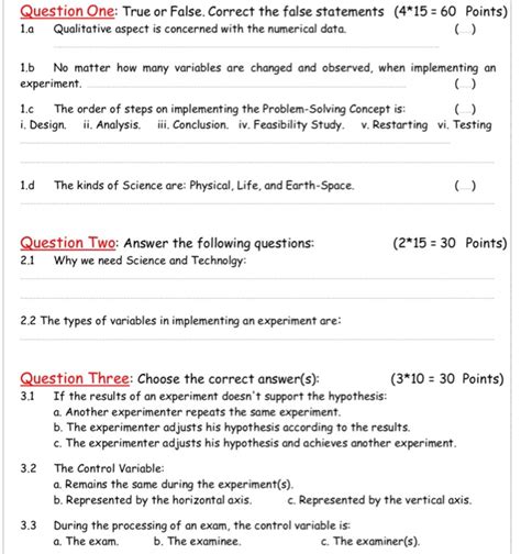 Solved Question One True Or False Correct The False