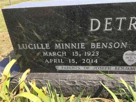 Lucille Minnie Benson Detrixhe 1923 2014 Mémorial Find A Grave