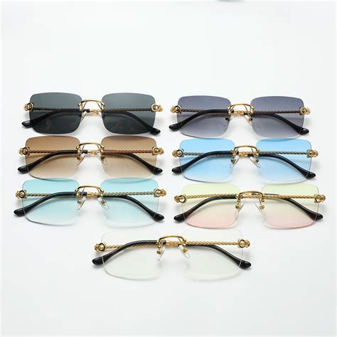 Metal Frameless Square Gradient Sunglasses The Elite Gallery By Viexta