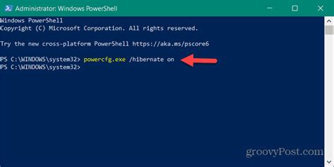 how to use powershell to enable or disable hibernation on windows