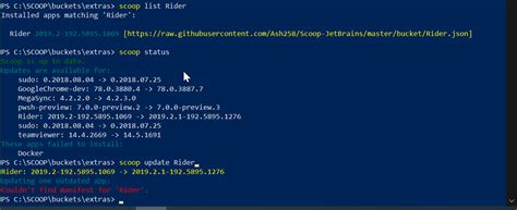 Update Of Manifests Installed By Fails Issue ScoopInstaller Scoop GitHub