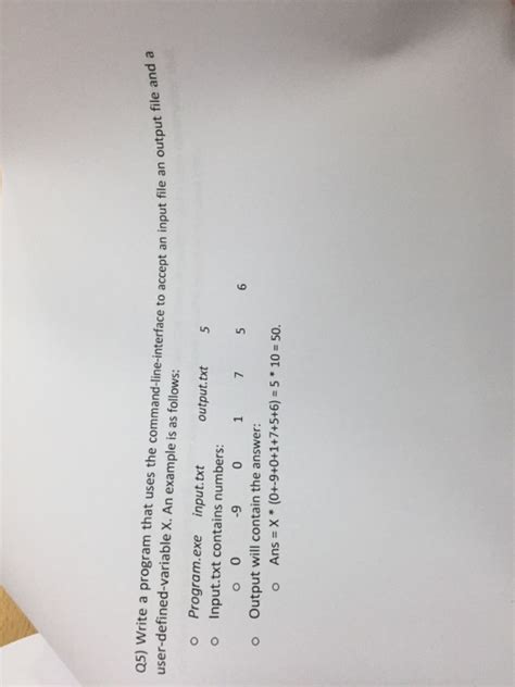 Solved Write A Program That Uses The Command Line Interface Chegg