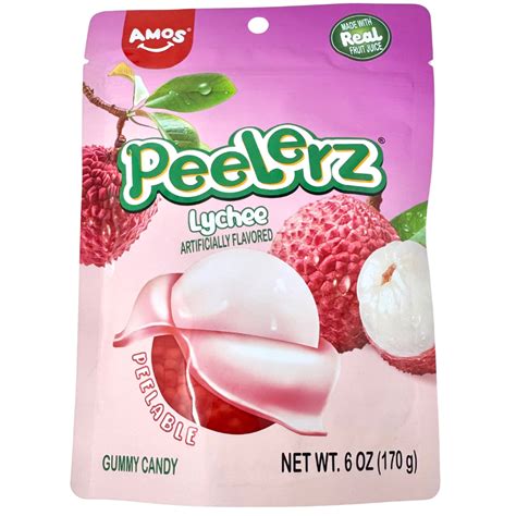 Amos Peelerz Gummy Lychee 6oz Candy Funhouse Us