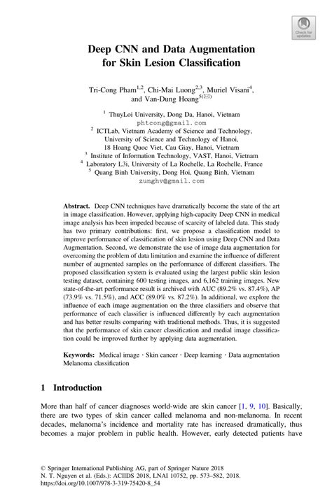 Pdf Deep Cnn And Data Augmentation For Skin Lesion Classification