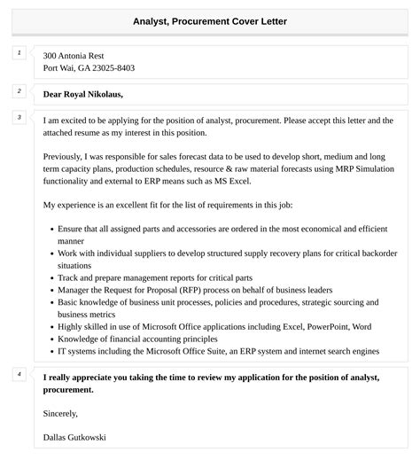 Analyst Procurement Cover Letter Velvet Jobs