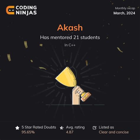 Akash Kumar Parida On Linkedin Codingninjas Achievements