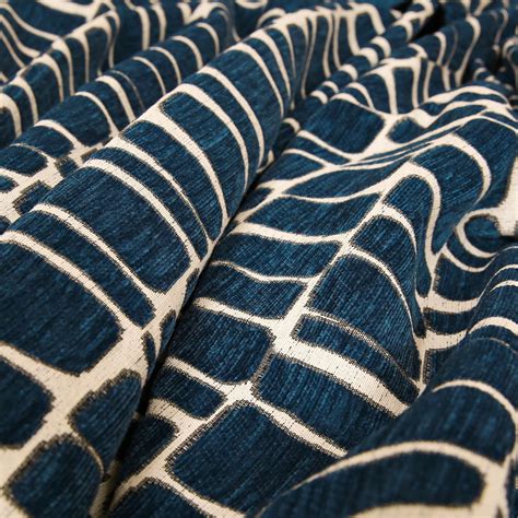 10 Metres Of New Quality Soft Woven Fabric Cream Blue Colour Designer