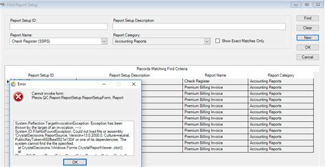 Qc Reports Unexpected Error Cannot Invoke Form Plexis Support