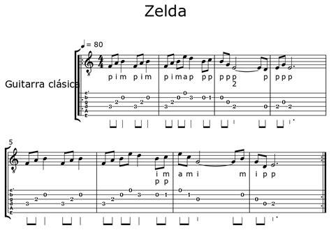 Zelda Sheet Music For Classical Guitar