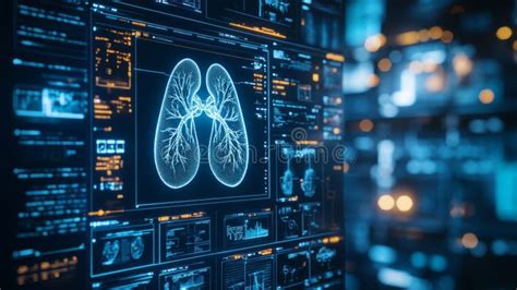 Digital Interface With Holographic Lungs Respiratory System Analysis