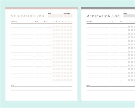 Editable Medication Tracker Printable Fillable Medication Log