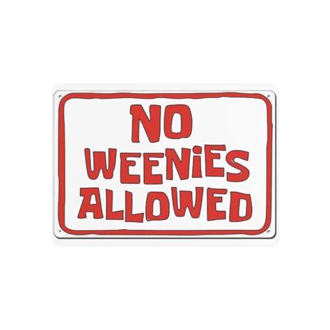 Funny Spongebob Metal Art Sign No Weenies Allowed Sign Spongebob Wall Decor Spongebob Wall