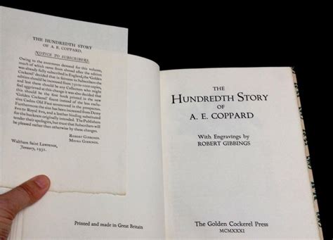 The Hundredth Story Of A E Coppard With Engravings By Robert