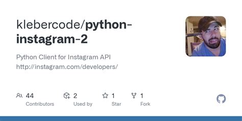 Github Klebercodepython Instagram 2 Python Client For Instagram Api