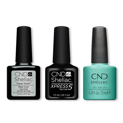 Cnd Shellac Xpress5 Combo Clash Out Green Shimmer Gel Kit Sleek Nail