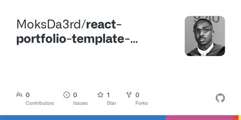 GitHub MoksDa Rd React Portfolio Template Master