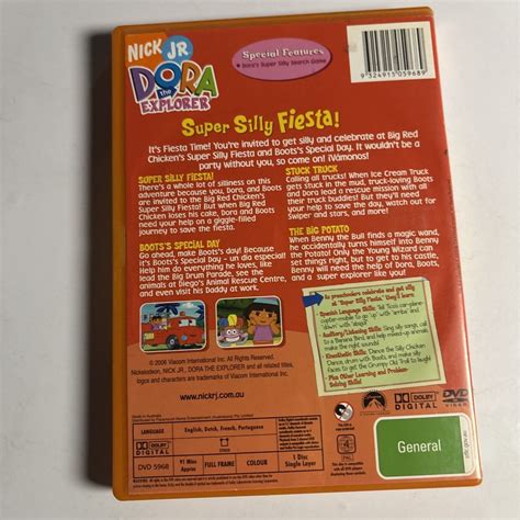 Dora The Explorer Super Silly Fiesta Dvd 2000 Region 4 Retro Unit