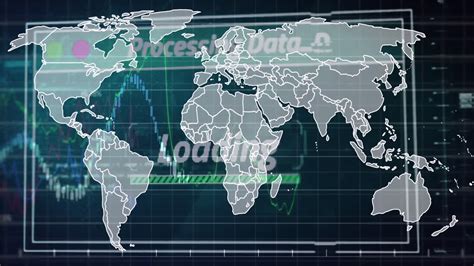 premium stock video animation of map moving over digital screen with