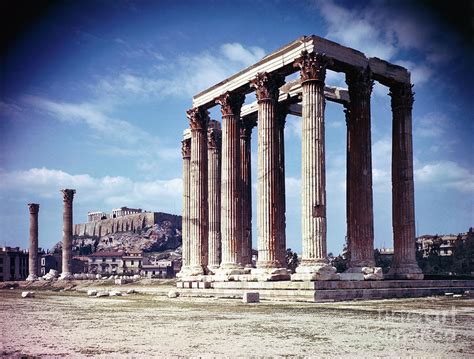 Ruins Of The Temple Of Olympian Zeus By Bettmann