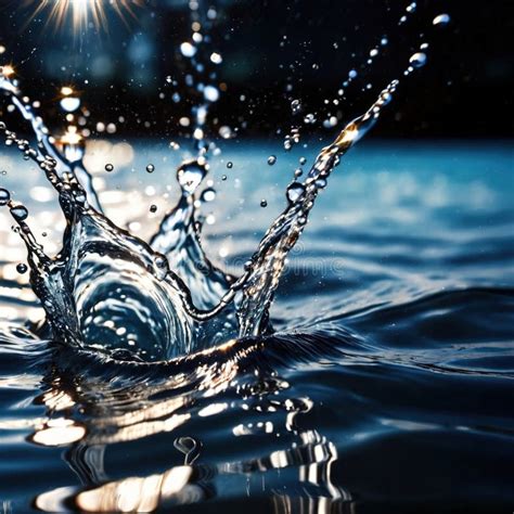 Watersplash Clean Clear Water Plain Background Stock Illustration