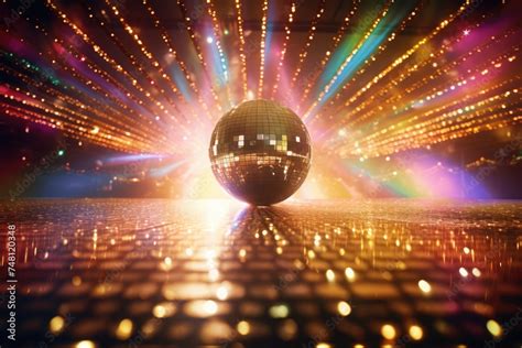Dive Into The Disco Fever Disco Ball Vibrant Lights And Colors