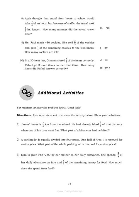 Math 5 Module 13 Solving Routine And Non Routine Problems Involving