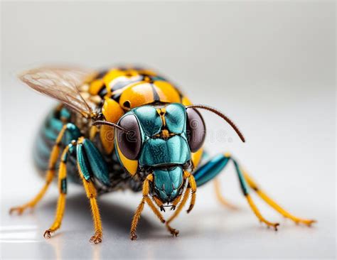 Un Himenoptera Sobre Fondo Blanco Puro Ai Generativo Stock De