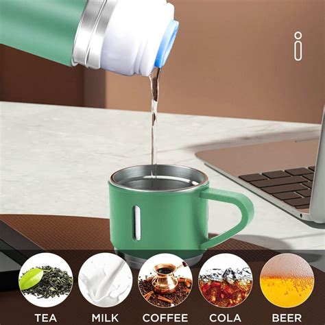 set termos cu 2 cani techsuit otel inoxidabil si silicon 500 ml