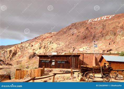 Silver Mining Old Buildings In Picturesque Wild West Scenery Editorial