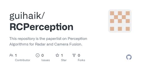 Github Guihaikrcperception This Repository Is The Paperlist On Perception Algorithms For