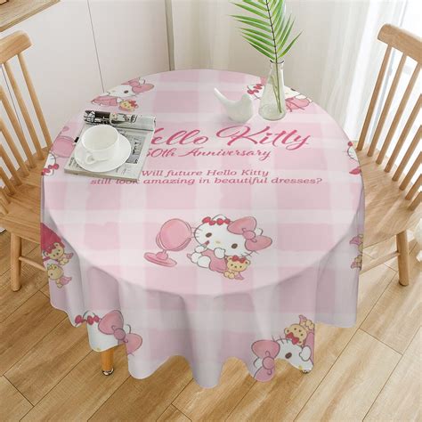 Hello Kitty Tablecloth Anime For Dining Table Picnic T 60x60in Hello