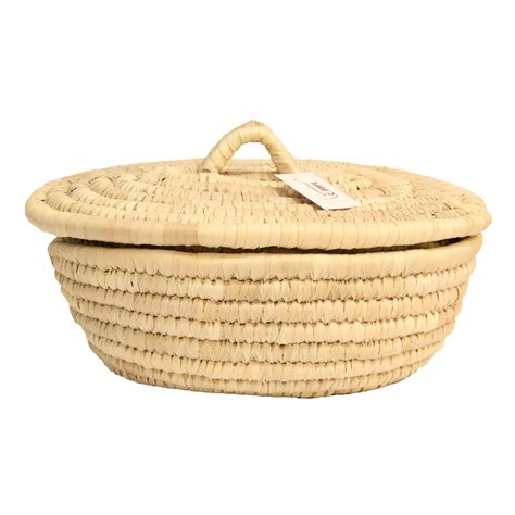 صندوق خوص بيضاوي بغطاء مغلقة Creative Egypt