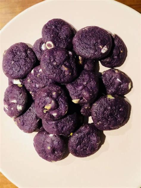 Ube Purple Yam Cookie With White Chocolate Chips And Walnuts Crinkles