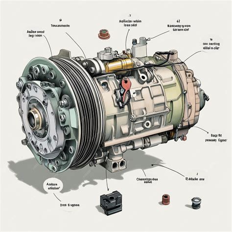 Uma Visão Explodida De Um Compressor De Ar Condicionado De Carros Com