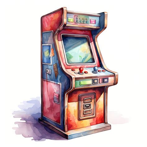 Arcade Game Clipart Retro Gaming Images 10 Watercolor Clip Art