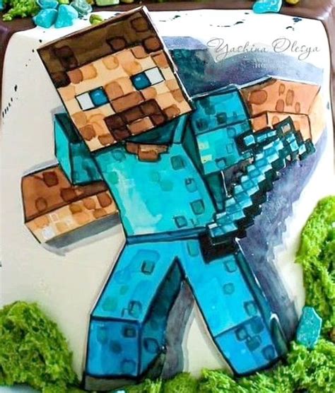 Pin By Nikol On Mayer Dorty Minecraft Cake Minecraft Pasta Minecraft Steve