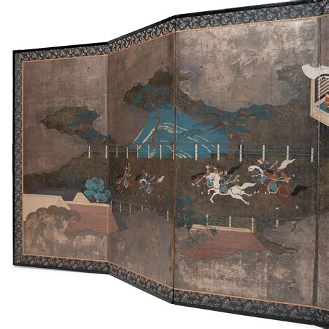 Unknown Biombo Japonés Byobu Con Nubes De Hojas De Plata C 1870 En