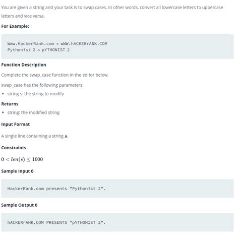 Python Hackerrank 문제 12 Swap Case 네이버 블로그