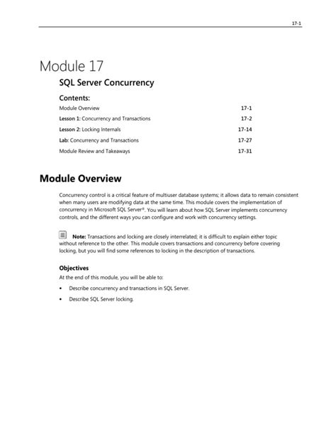 Module 17 18 Pdf Database Transaction Microsoft Sql Server
