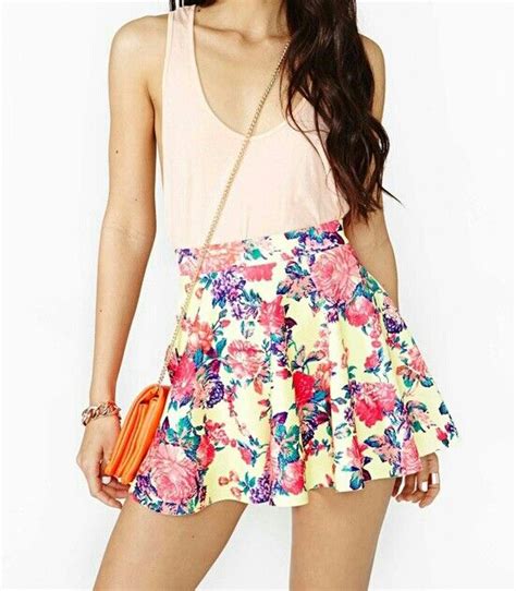 Floral Skater Skirt Fashion Outfits Cute Skirts