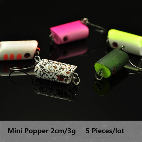 New Cute Mini Poper Fishing Lure 2cm3g Single Hook Bionic Bait Tin