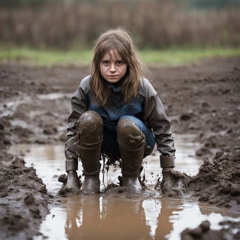 Young Girl With Rubberboots In Deep Mud Struggling By Rednex67 On Deviantart