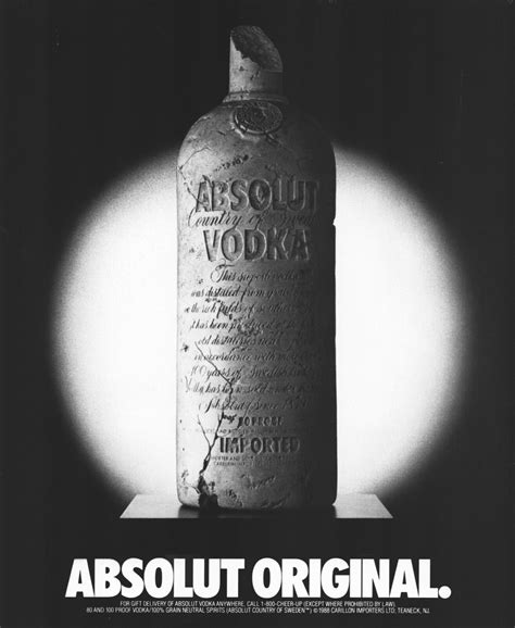Absolut Original Sculpture Vodka Bottle Photo ~ Vintage Print Ad ~ 1990