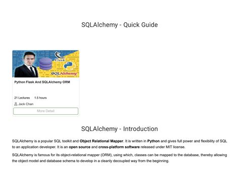 Solution Sqlalchemy Quick Guide Studypool